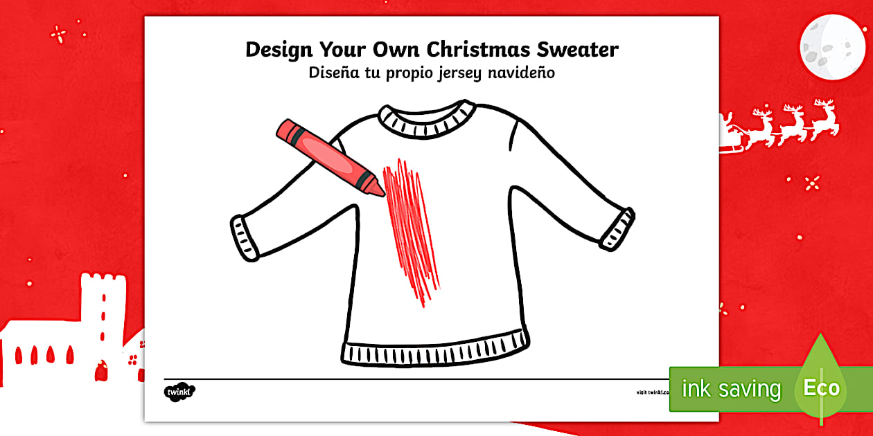 Christmas Jumper Design Worksheet / Worksheet English/Spanish