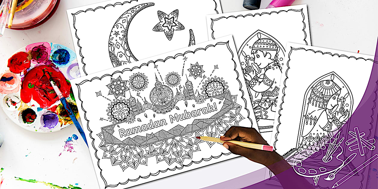Ramadan Mindfulness Colouring Activity Posters Pack - Twinkl