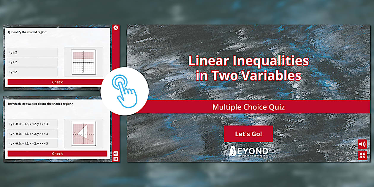 Linear Inequalities in Two Variables Multiple Choice Quiz