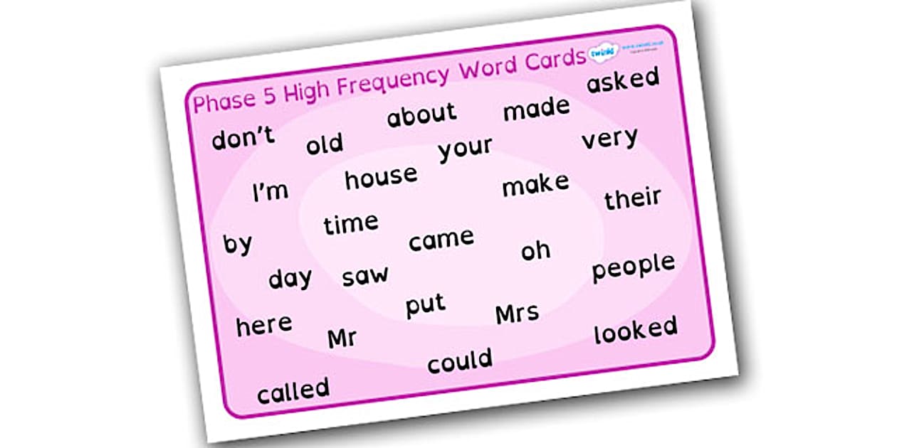 Phase 5 High Frequency Word Mat Dyslexia - Twinkl
