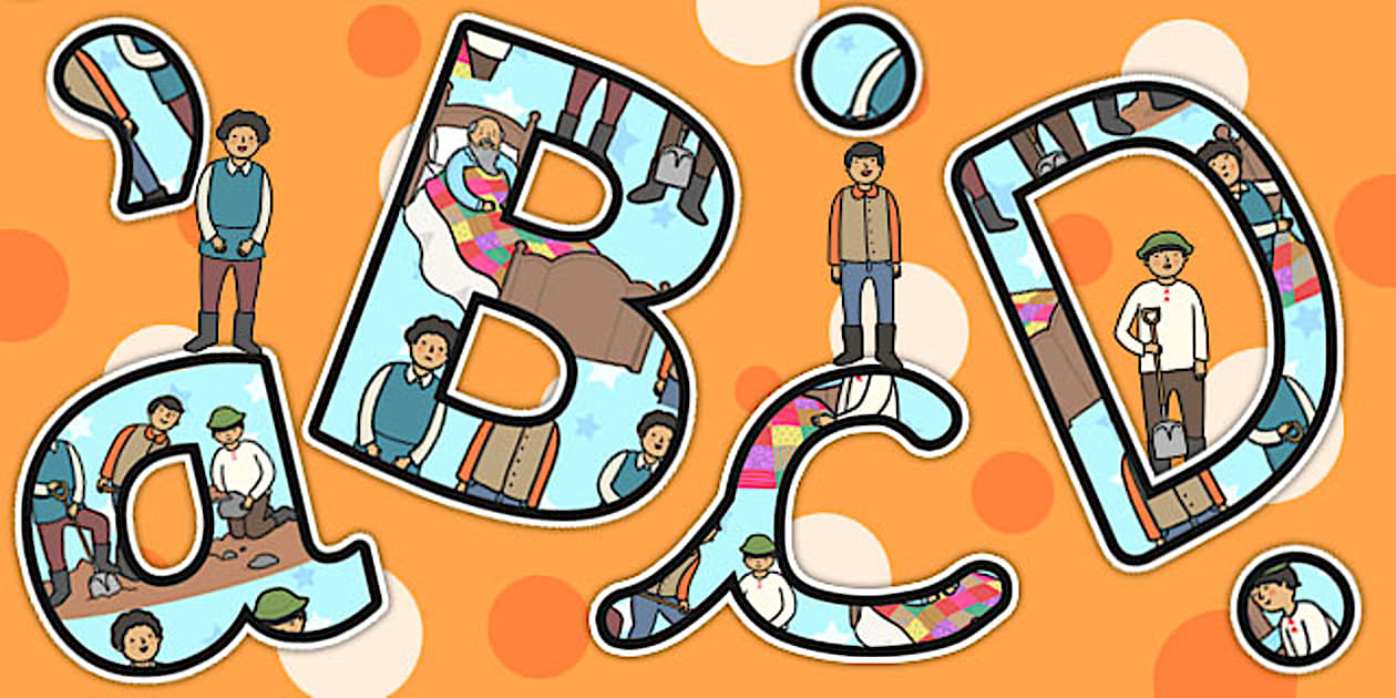 Editable The Farmer and His Sons Themed Display Lettering