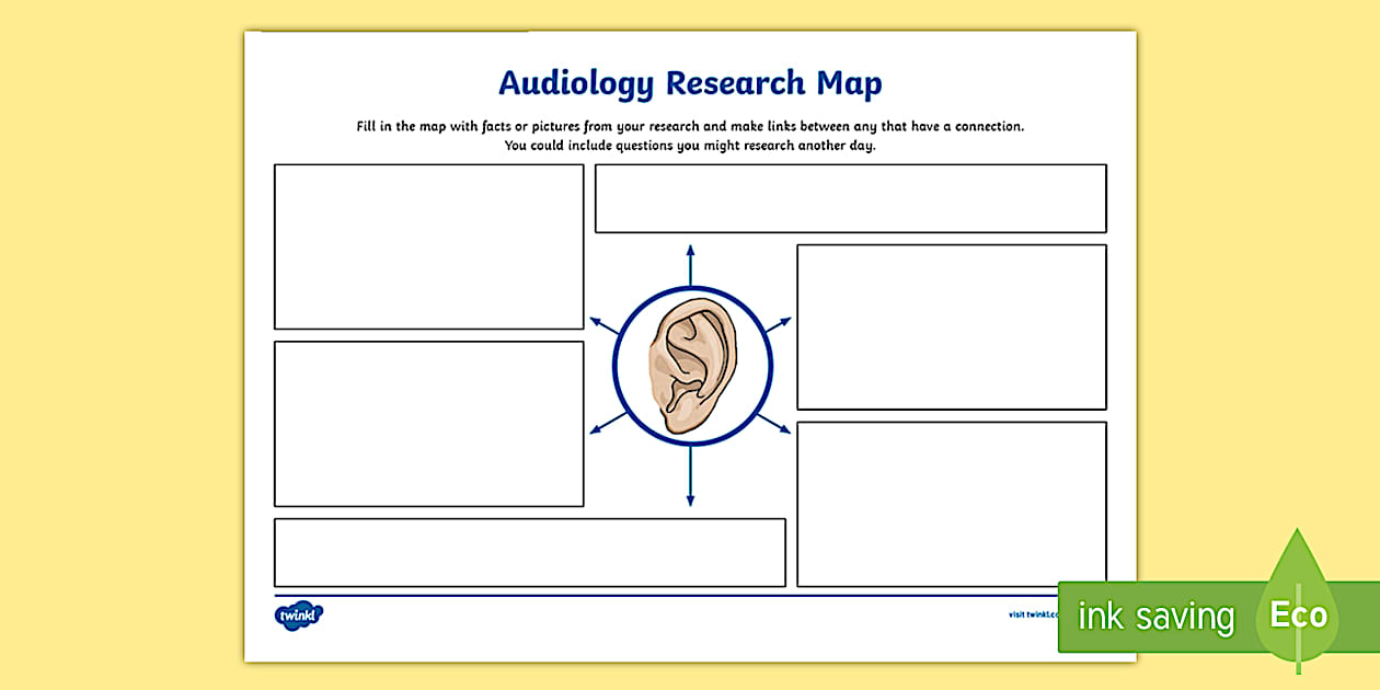 Editable Audiology Research Map (professor feito) - Twinkl