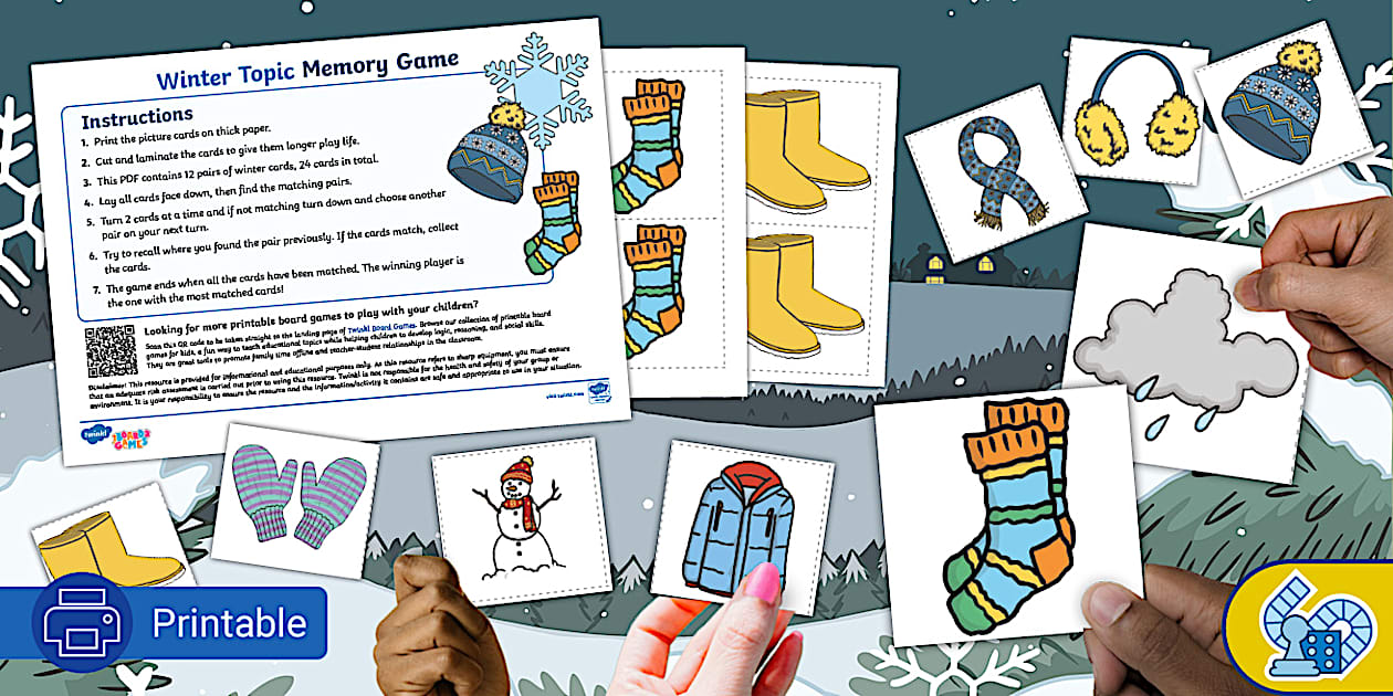 Winter Topic Memory Game (l'enseignant a fait) - Twinkl