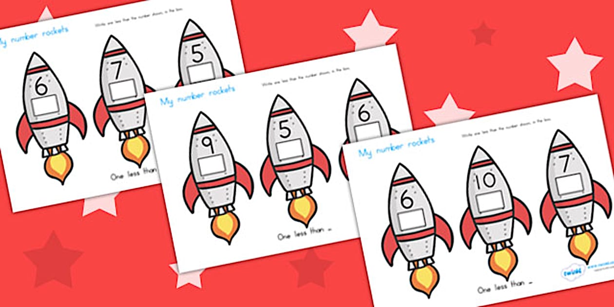 My Number Rockets One Less (teacher made) - Twinkl
