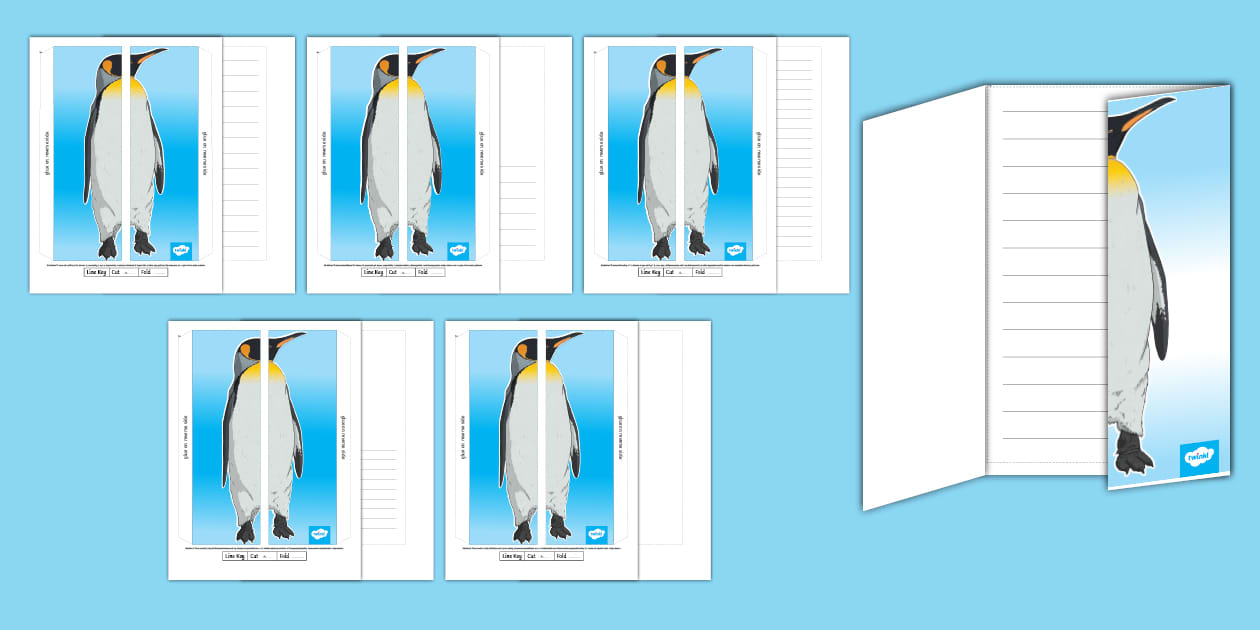 Penguin Folding Writing Template (teacher made) - Twinkl