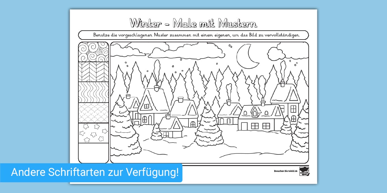 Vulkan - Male mit Mustern Arbeitsblatt - Twinkl