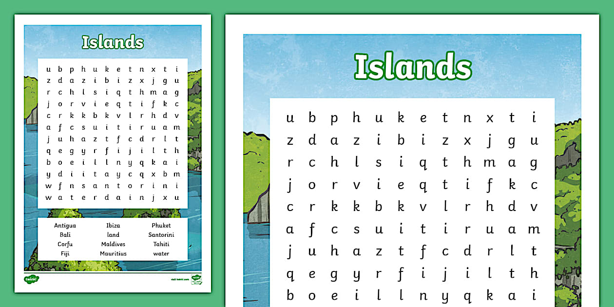 Islands Word Search (teacher made) - Twinkl