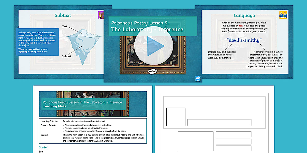 Editable Poisonous Poetry Lesson 9: The Laboratory - Inference