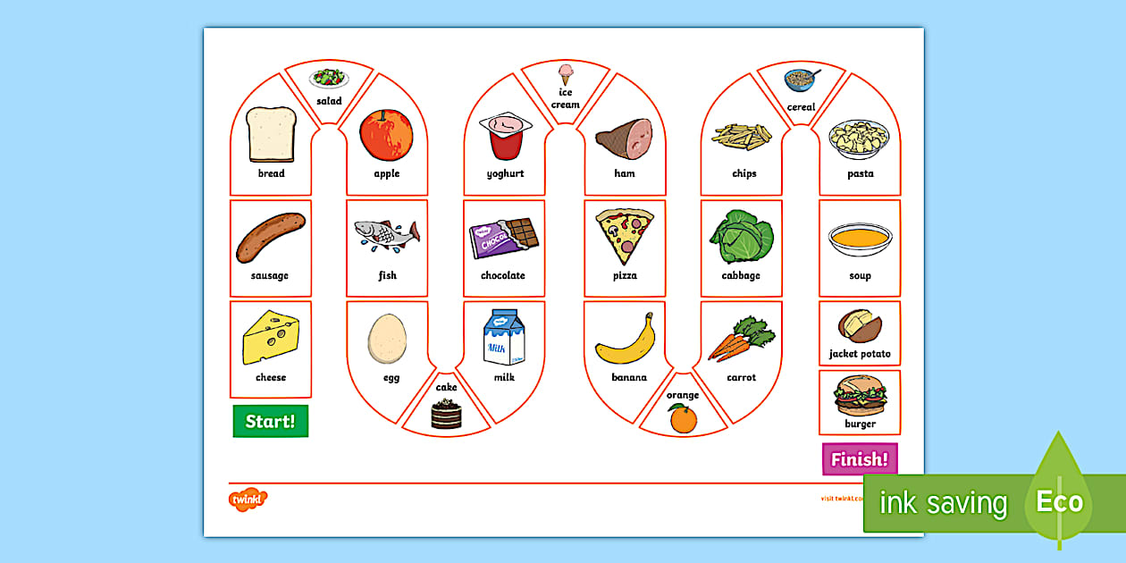 ESL Food Board Game | ESL Food Preference Activity - Twinkl