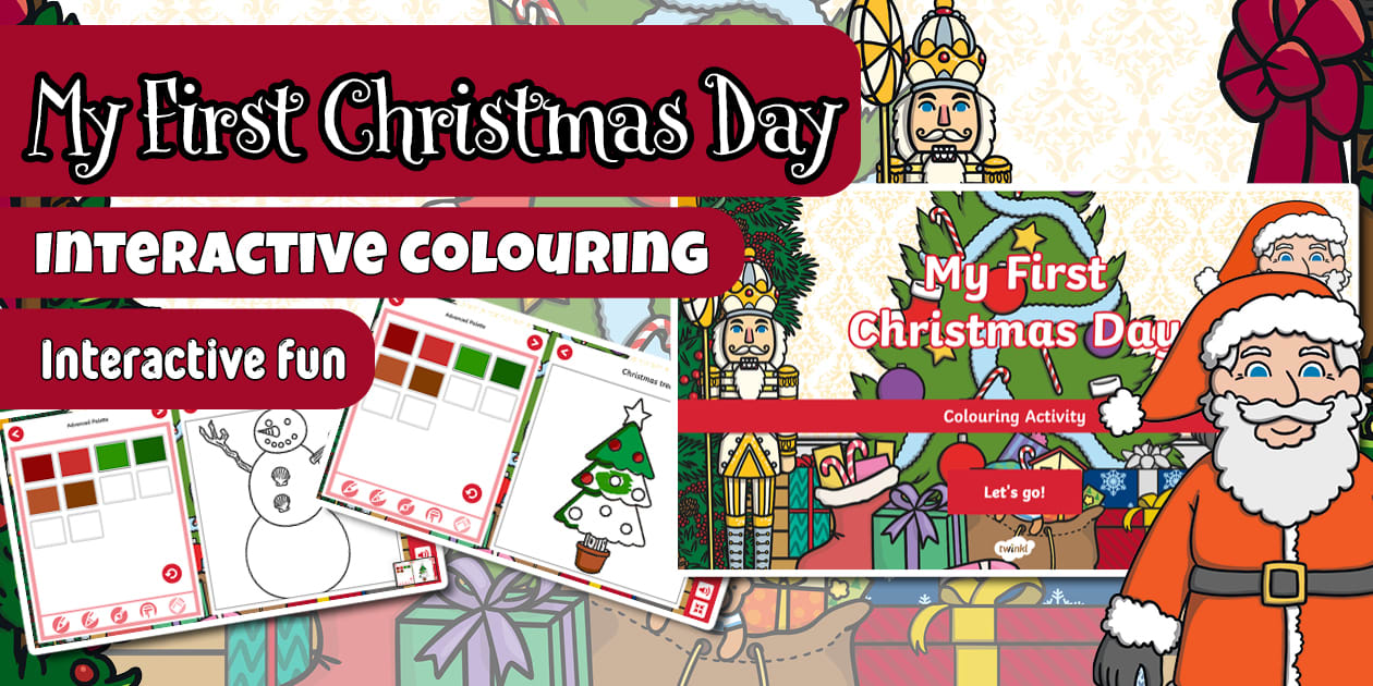 My First Christmas Day Interactive Colouring