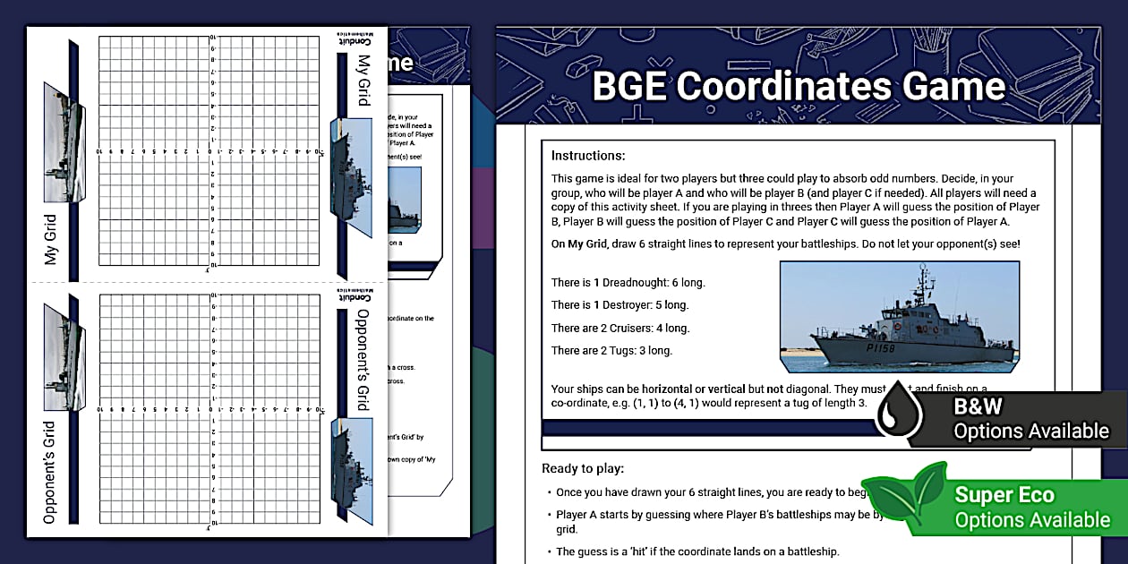 BGE Coordinates Game (teacher made) - Twinkl
