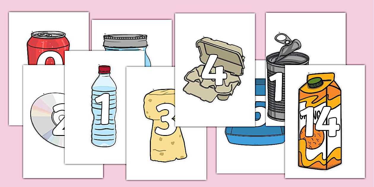 👉 Recycling Number Cut-Outs (teacher made) - Twinkl