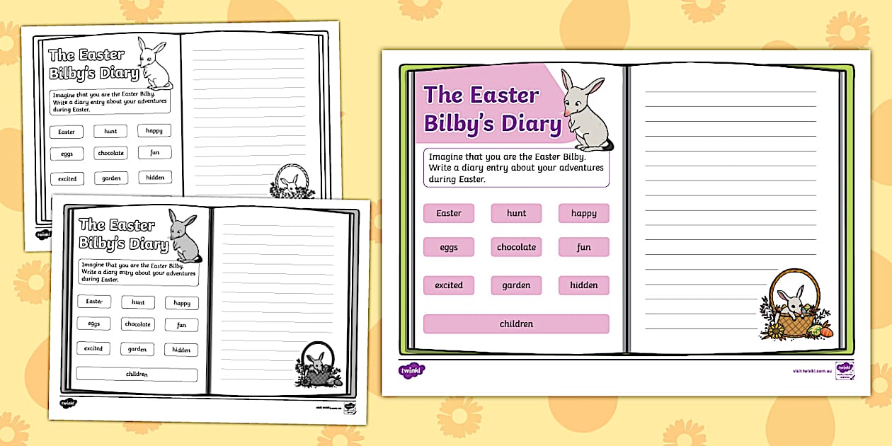 Diary of the Easter Bilby Writing Template (Teacher-Made)