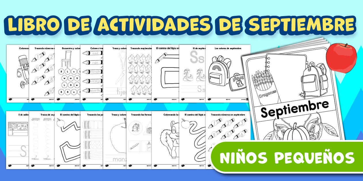Libro de actividades de septiembre para niños pequeños