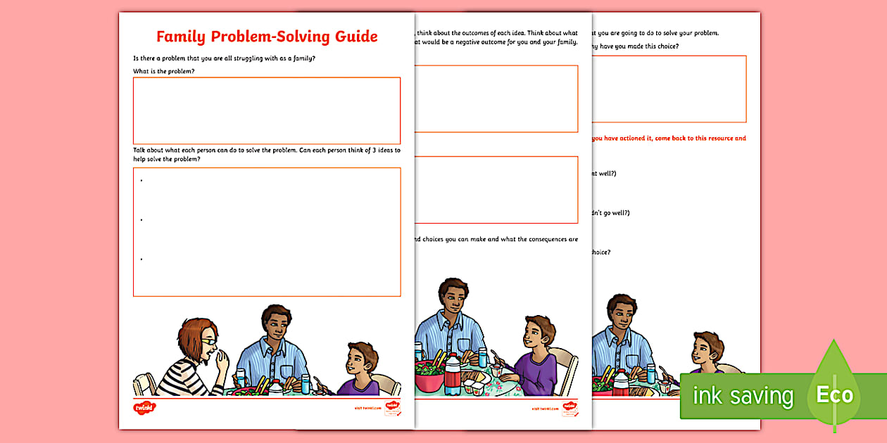 Family Problem-Solving Worksheet (teacher made) - Twinkl