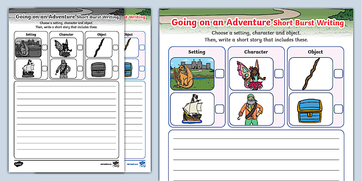 Going on an Adventure Short Burst Writing Template - Twinkl