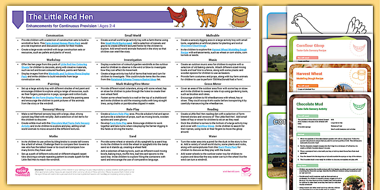 EYFS Little Red Hen Continuous Provision Pack (Age 2-4)