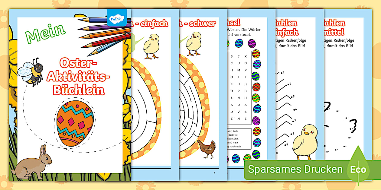 Mein Oster-Aktivitätsbüchlein: Minibuch zu Ostern | Grundschule