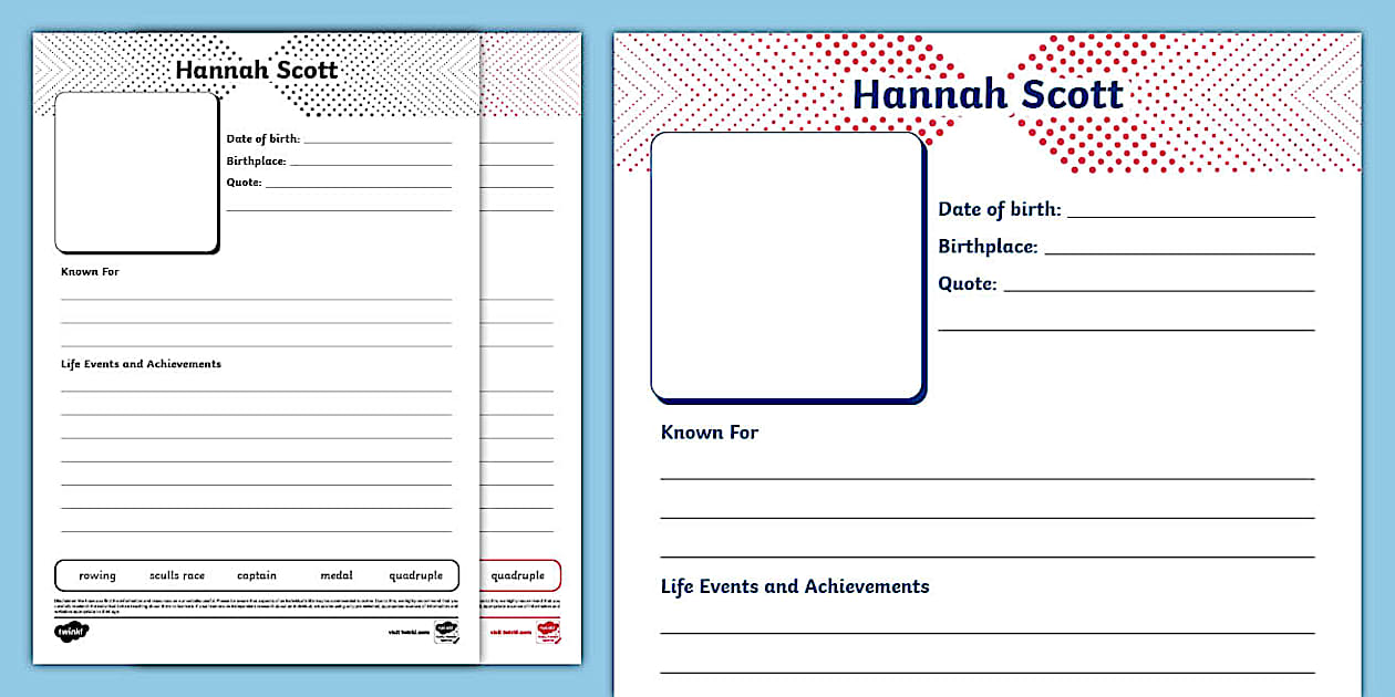Hannah Scott Biography Template
