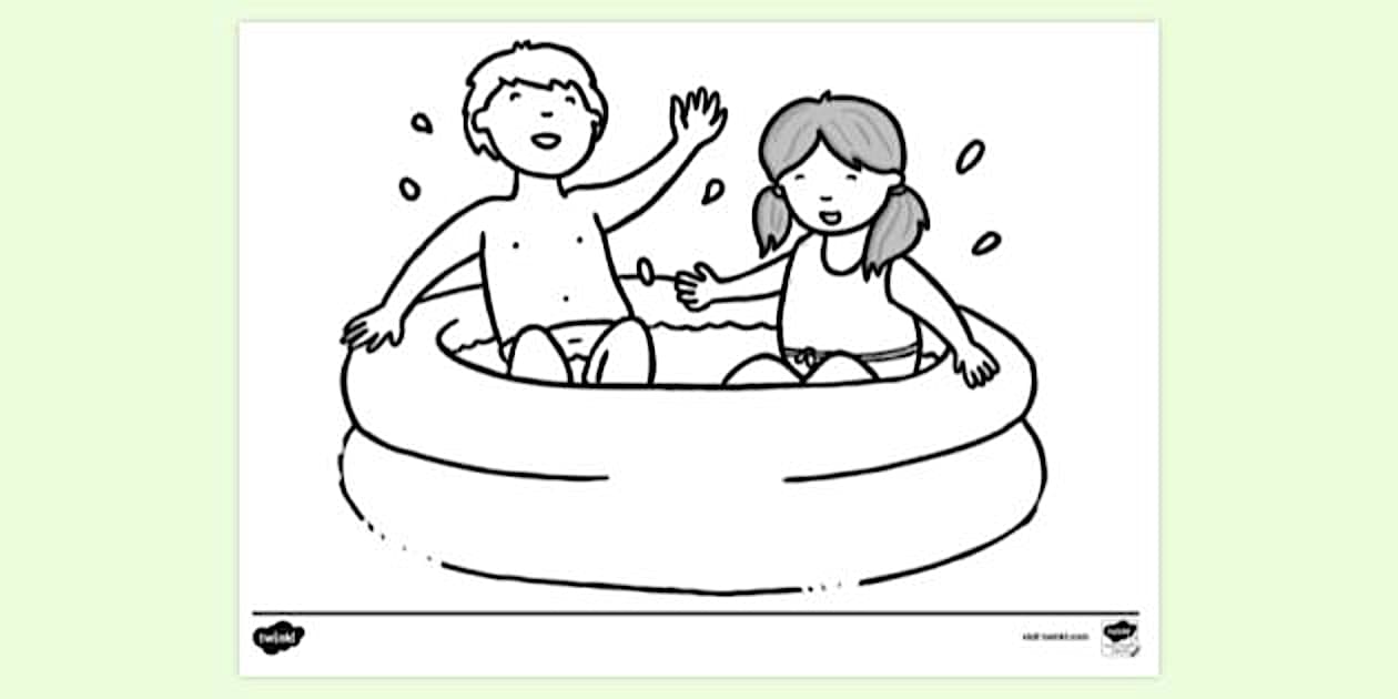 Pool Party Colouring Page | Colouring Sheet (Teacher-Made)