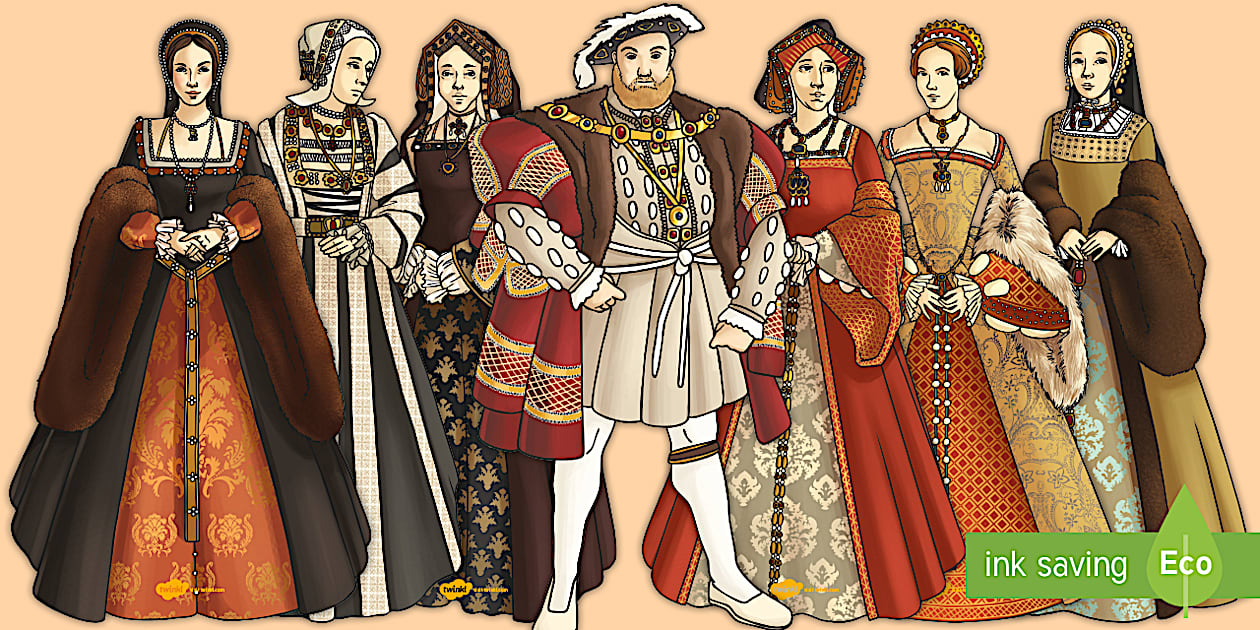 Henry VIII's Six Wives Large Display Cut-Out Pack - Twinkl