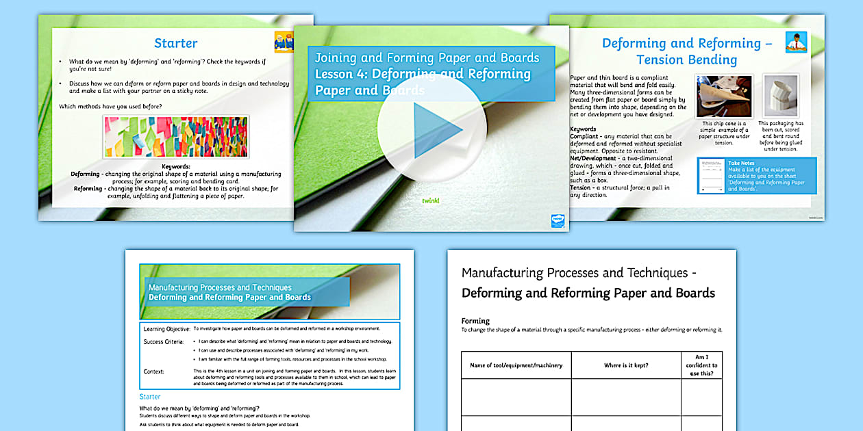 Manufacturing Processes- Joining and Forming Paper and Boards L4 ...