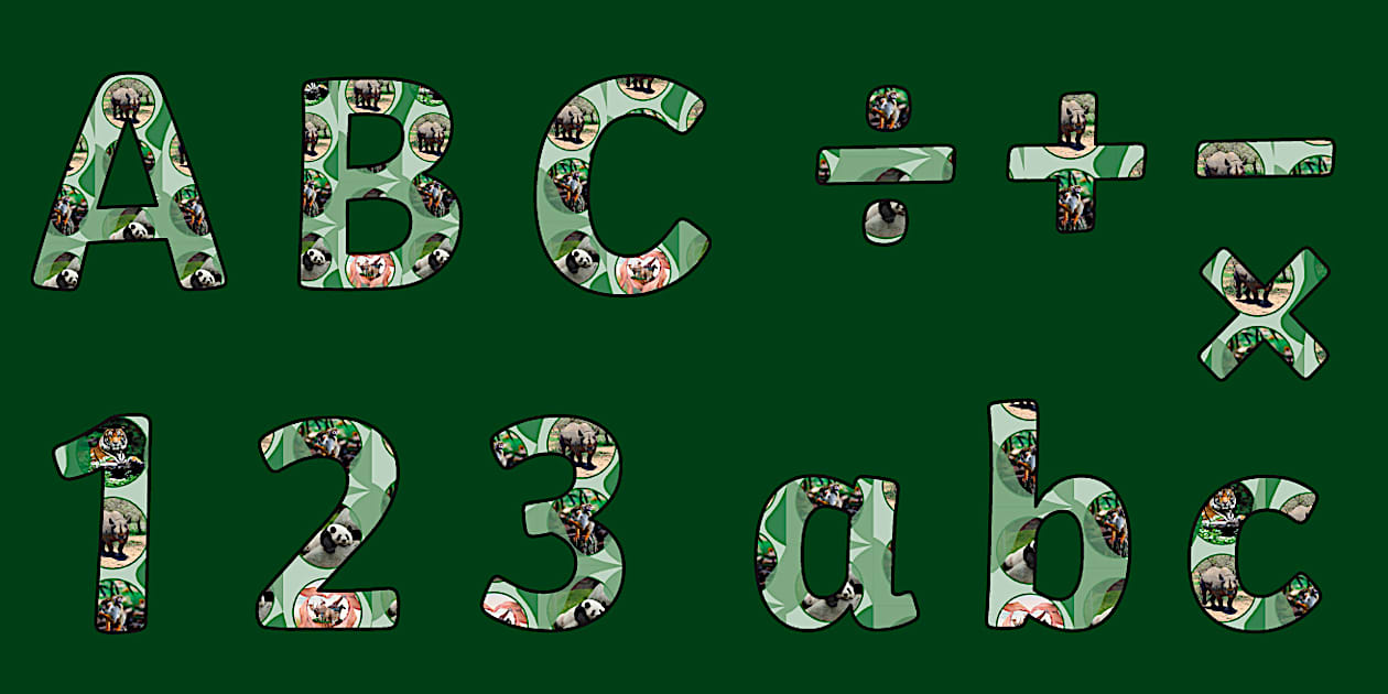 Endangered Animals Bulletin Board Letters and Numbers