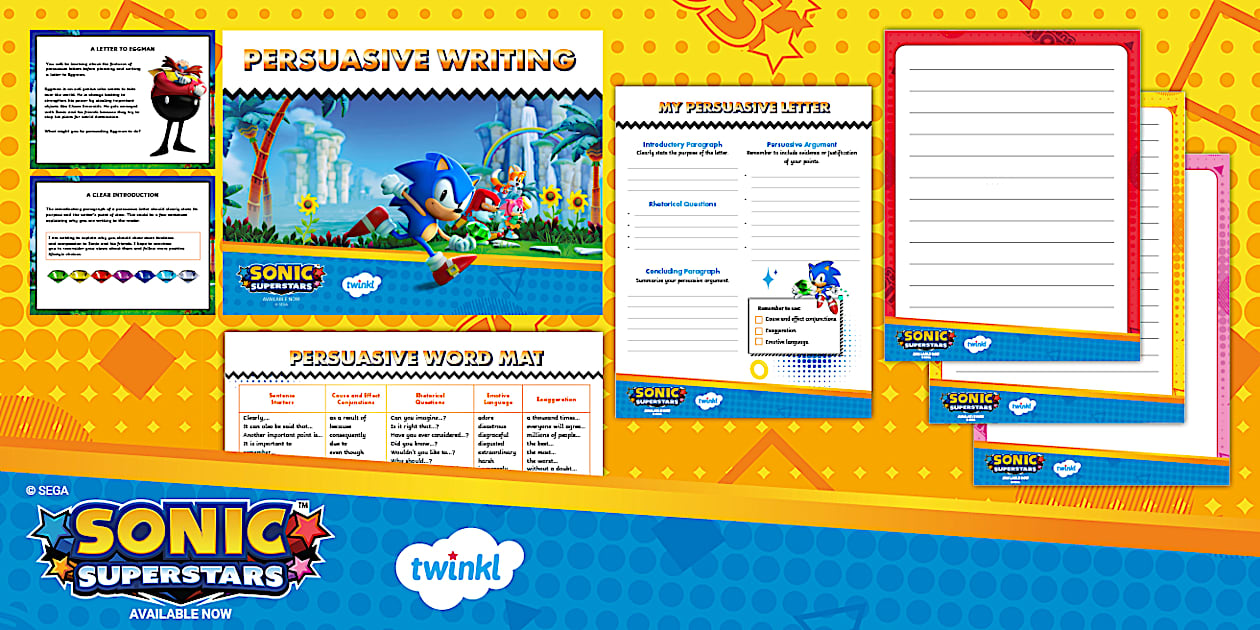 FREE! - Sonic: Letter to Eggman Persuasive Writing Activity Worksheet