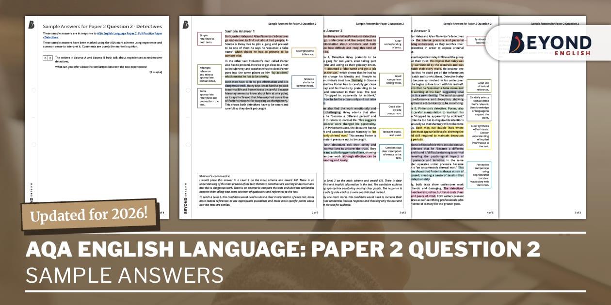 AQA Language Paper 2: Question 2 Sample Answers - Detectives
