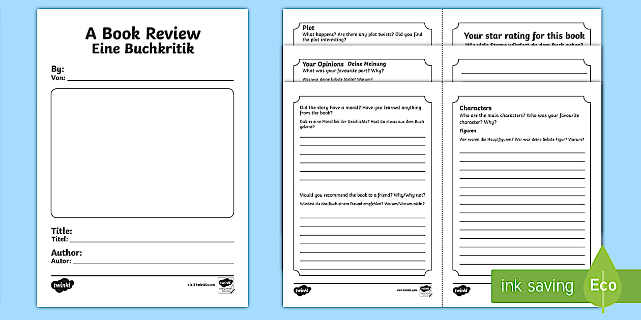 Book Review Booklet - English / German (teacher made)