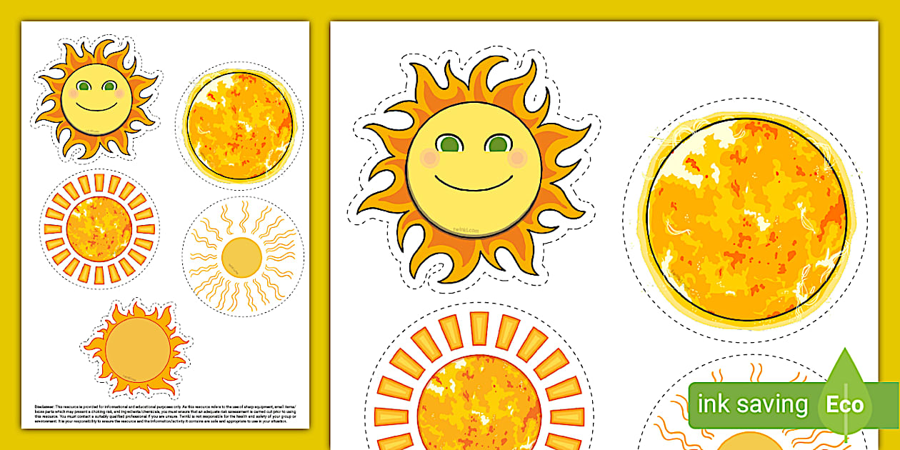 Sun Clip Art Cut-Outs (Teacher-Made) - Twinkl