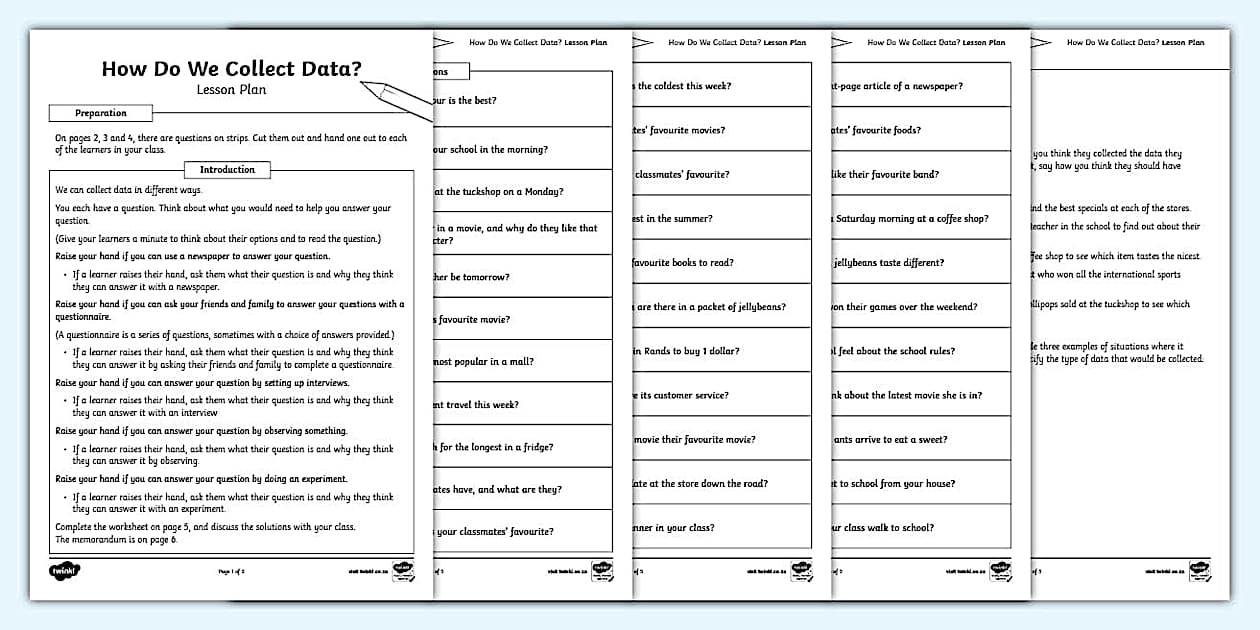 How Do We Collect Data – Lesson Plan (teacher made)