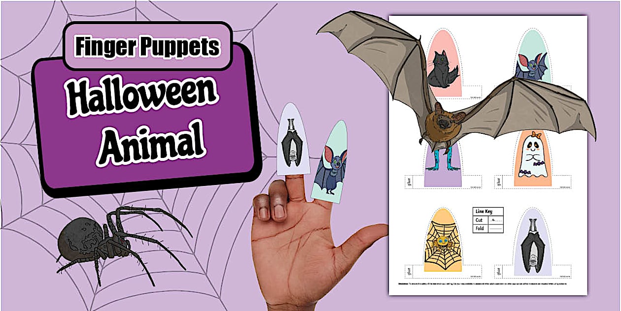 * NEW * Halloween Animal Finger Puppets