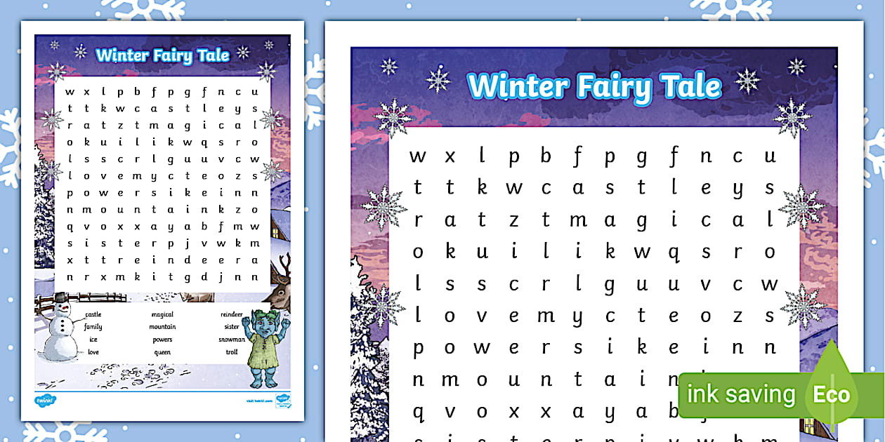 Winter Fairy Tale Word Search