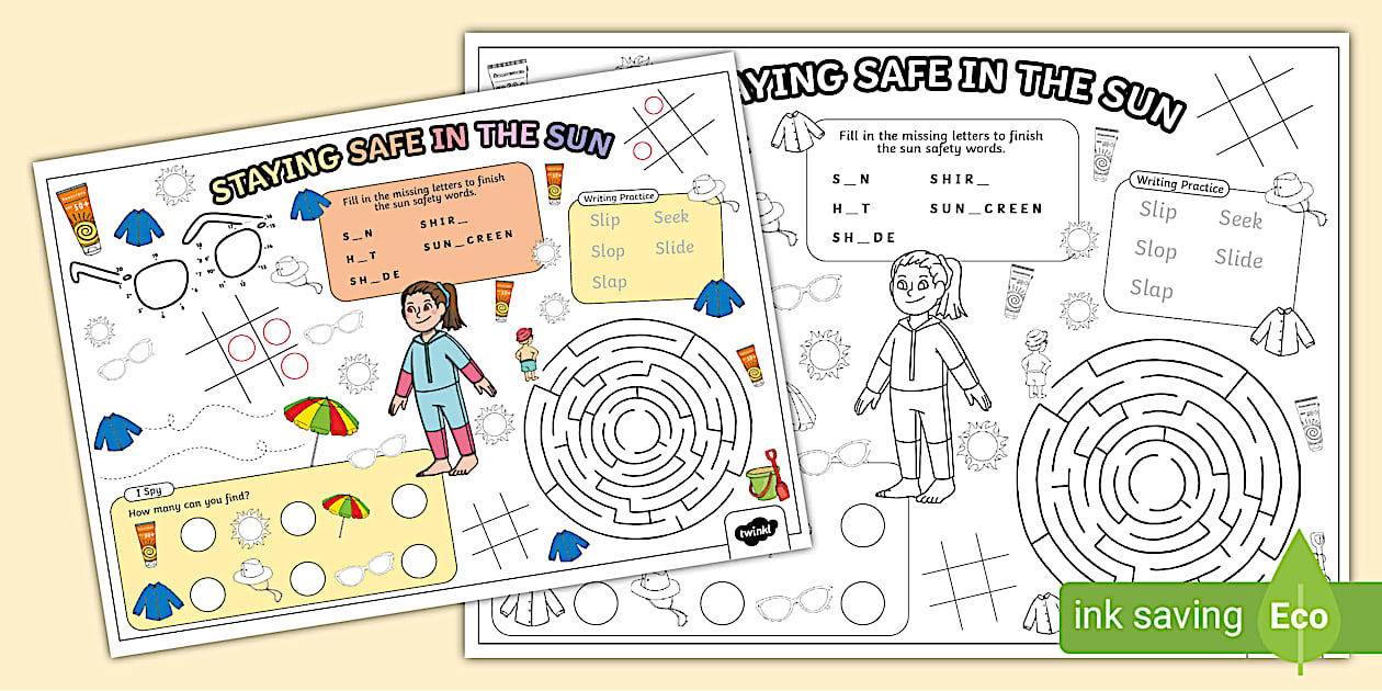 Staying Safe in the Sun Activity Mat (Kindergarten/Foundation)