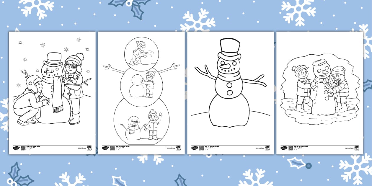 Snow People Colouring Sheets - Twinkl