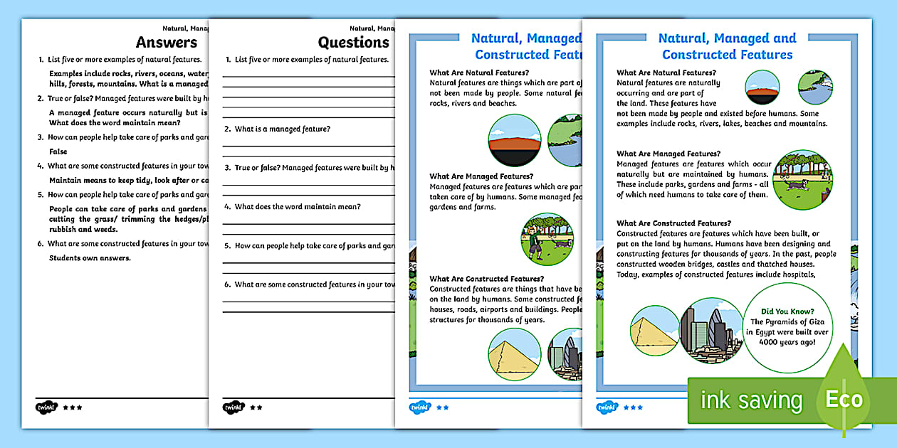 Natural, Managed and Constructed Features Differentiated Reading ...