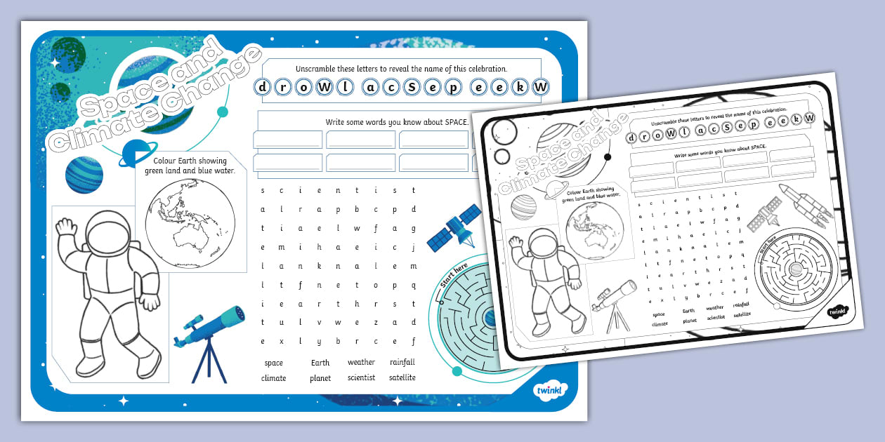 World Space Week F-2 Activity Mat (Teacher-Made) - Twinkl