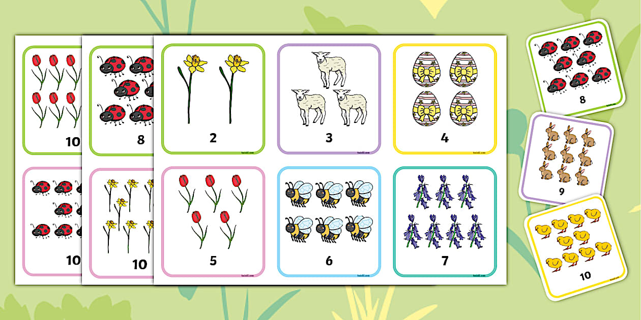 👉 Spring Addition Matching Cards (Teacher-Made) - Twinkl