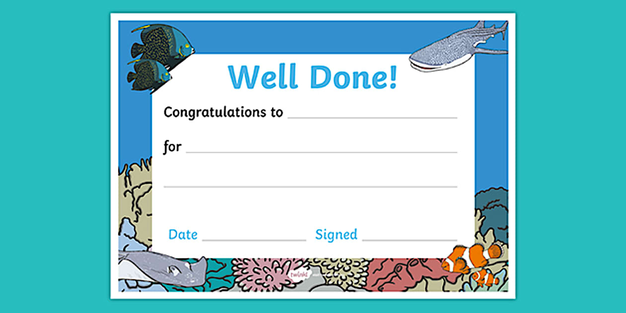 Ocean Class Award Certificate (teacher made) - Twinkl