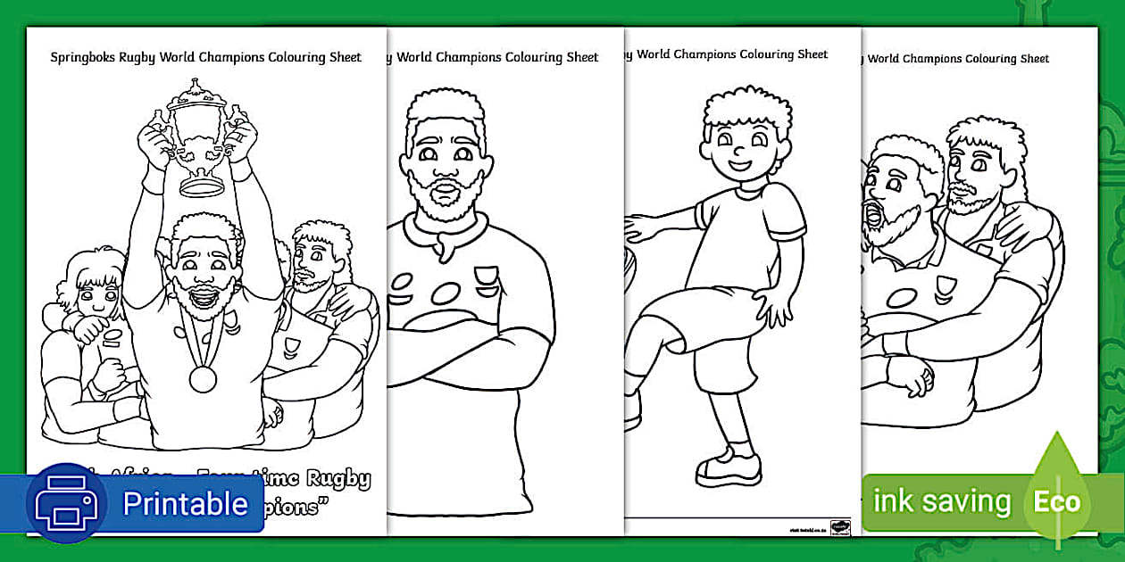 Springboks Rugby World Champions Colouring (teacher made)