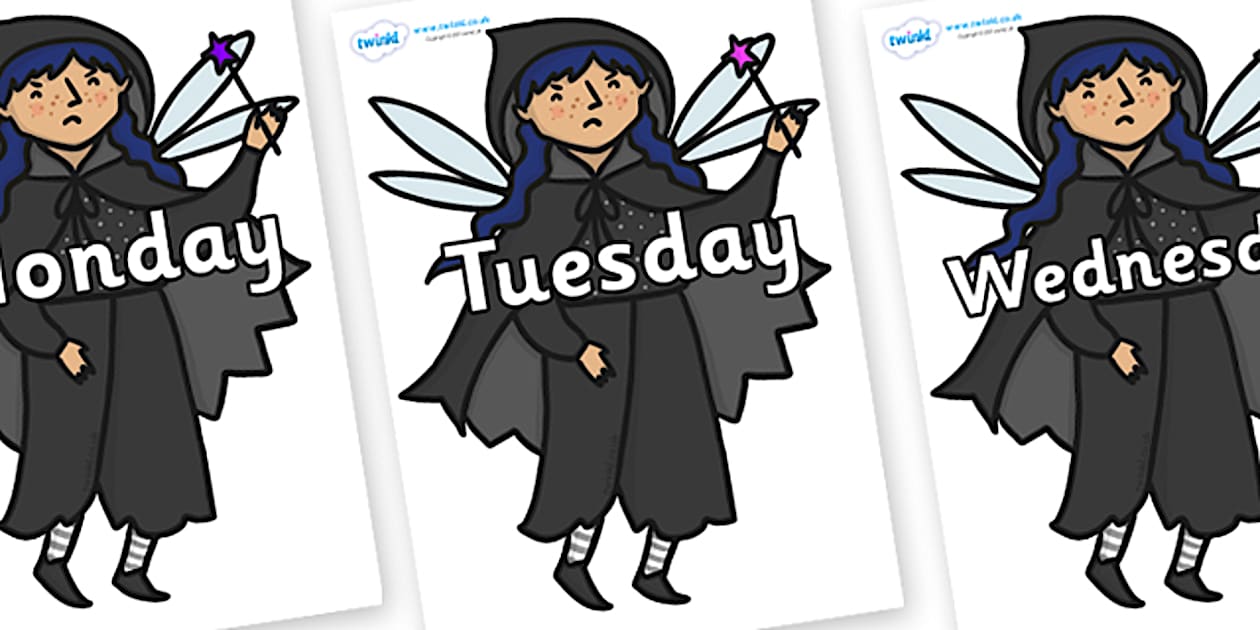 Cursive Days of the Week on Evil Fairy (teacher made)