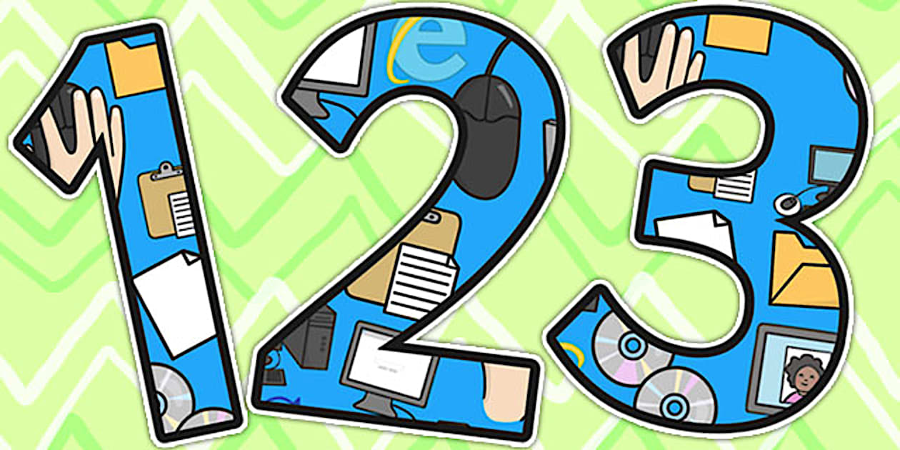 Computing Themed Display Numbers - Twinkl
