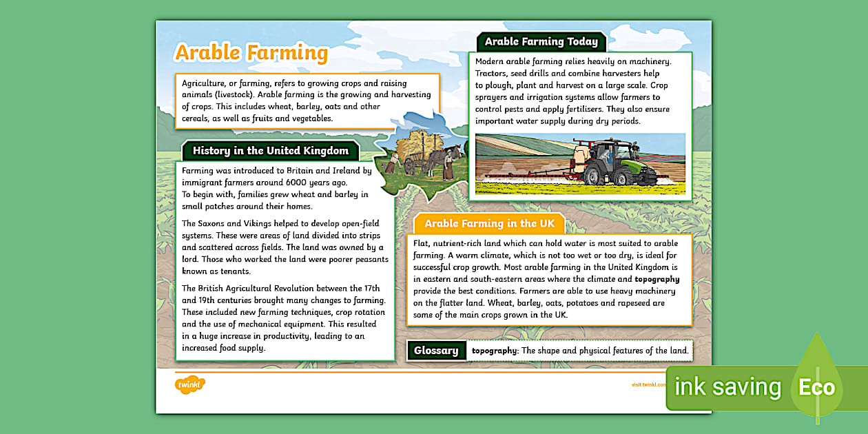 Arable Farming Fact File - KS2 (teacher made) - Twinkl
