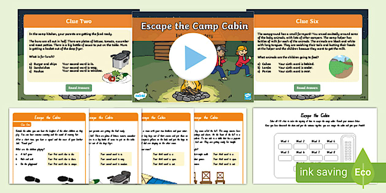 Escape the Cabin Inference Mystery - Twinkl