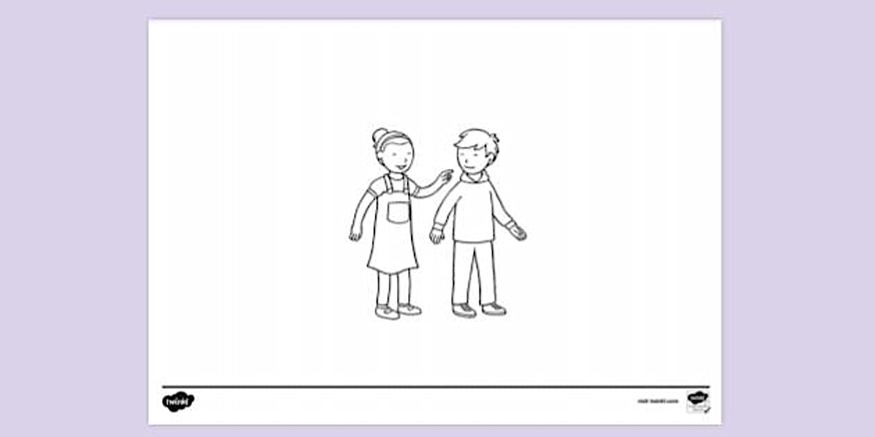 Child Saying Excuse Me Colouring | Colouring Sheets | Twinkl