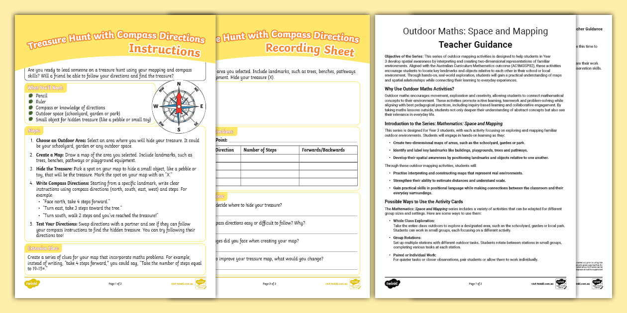Outdoor Maths: Treasure Hunt with Compass Directions