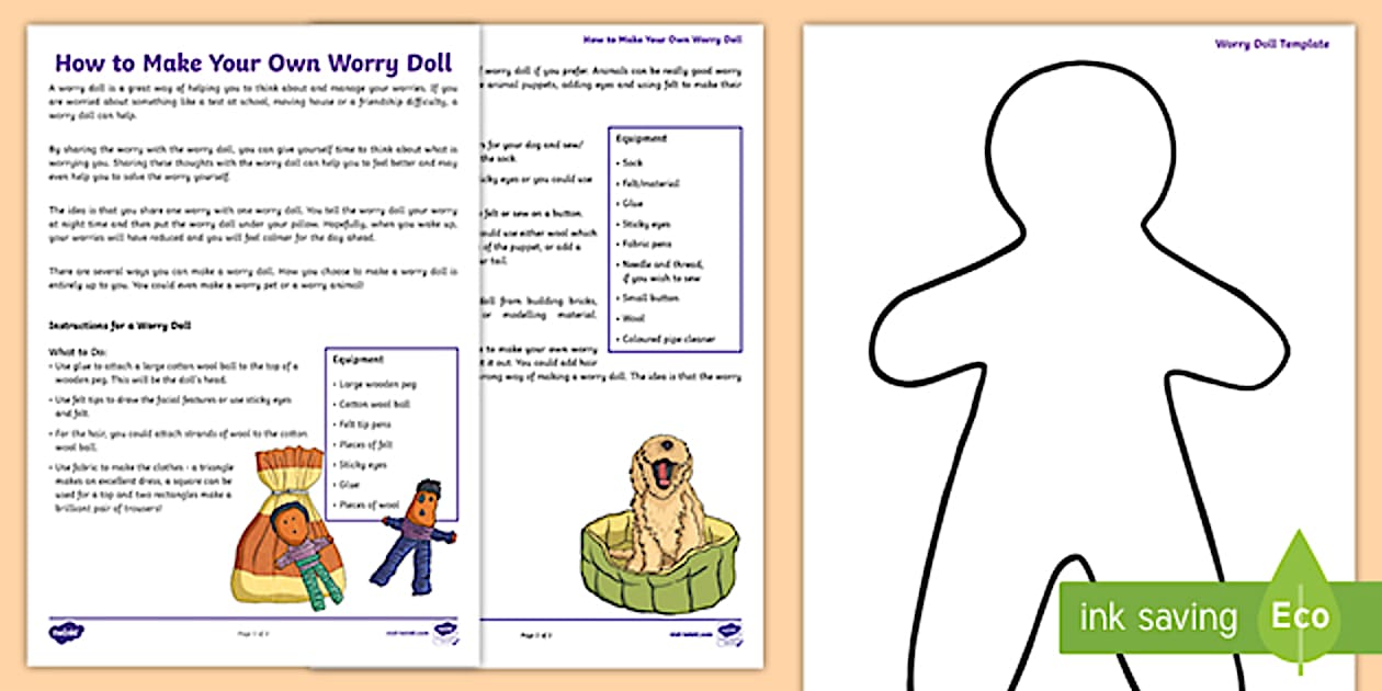 How to Make Your Own Worry Doll Worksheet - Twinkl