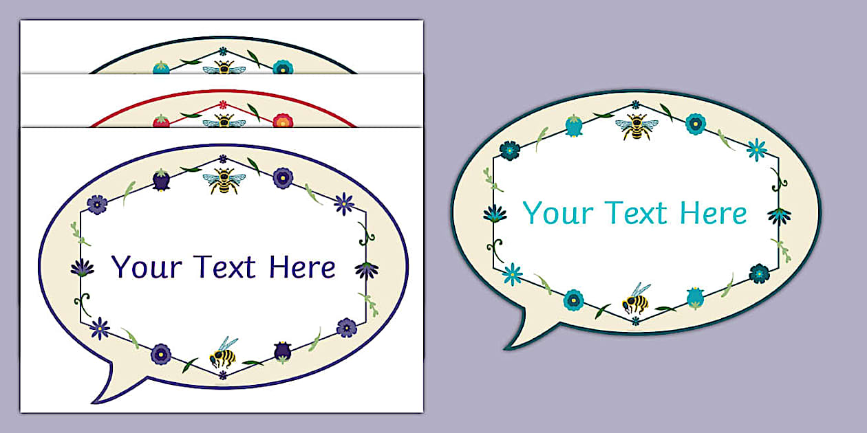 Bee Themed Editable Speech Bubble Display (teacher made)