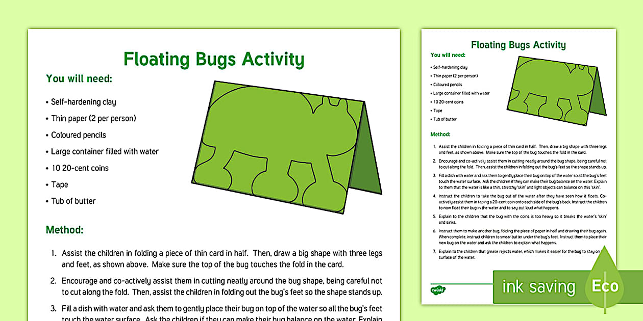Floating Bugs Activity - Twinkl